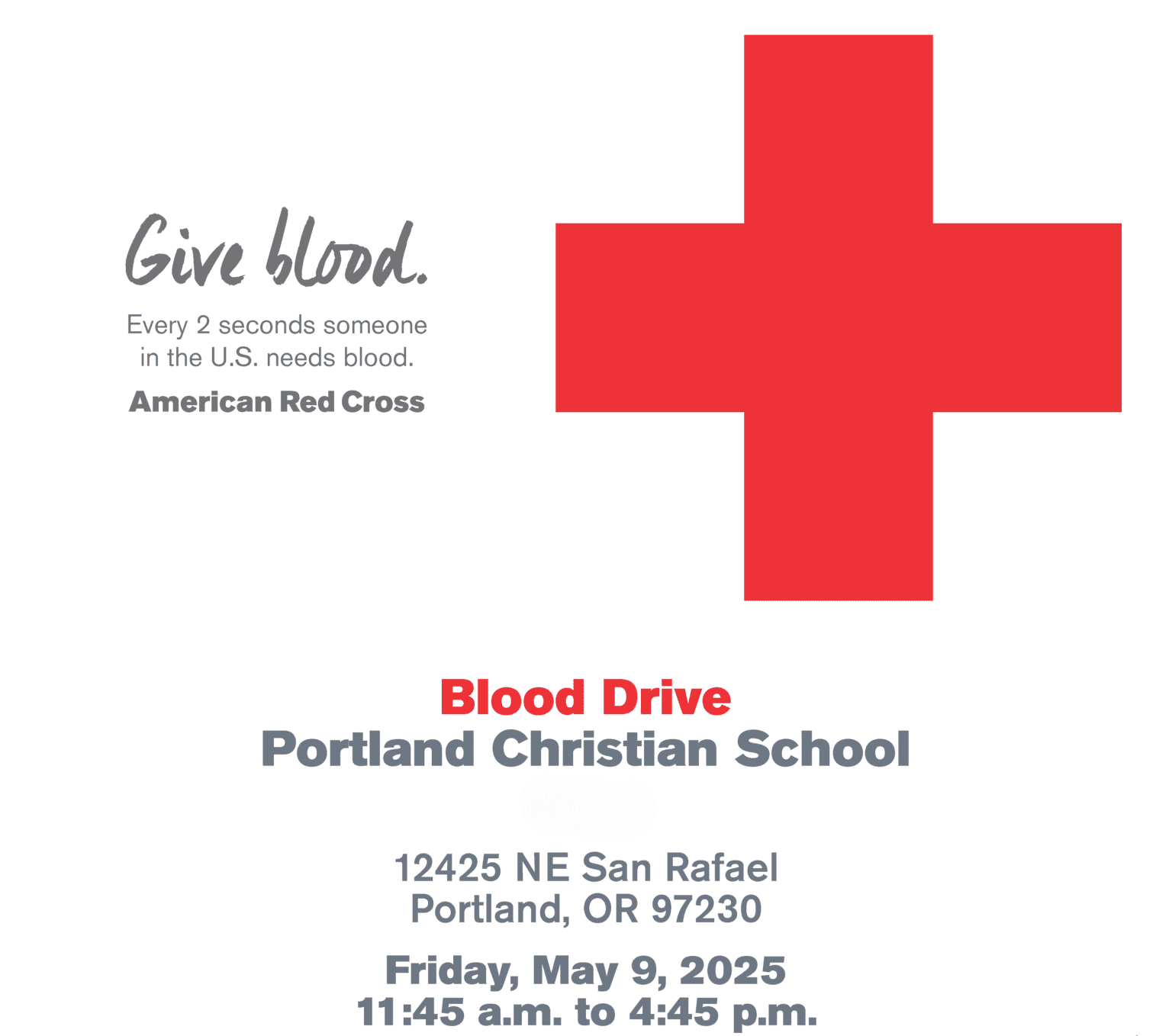 Blood Drive - Portland Christian Schools
